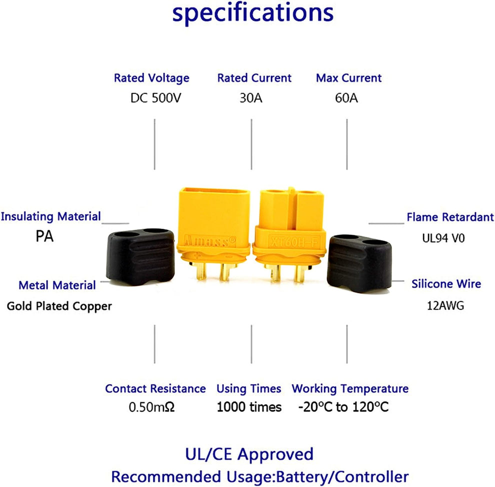 ONYX BATTERY CHARGE CONNECTOR XT60 UPGRADE – Radmotousa